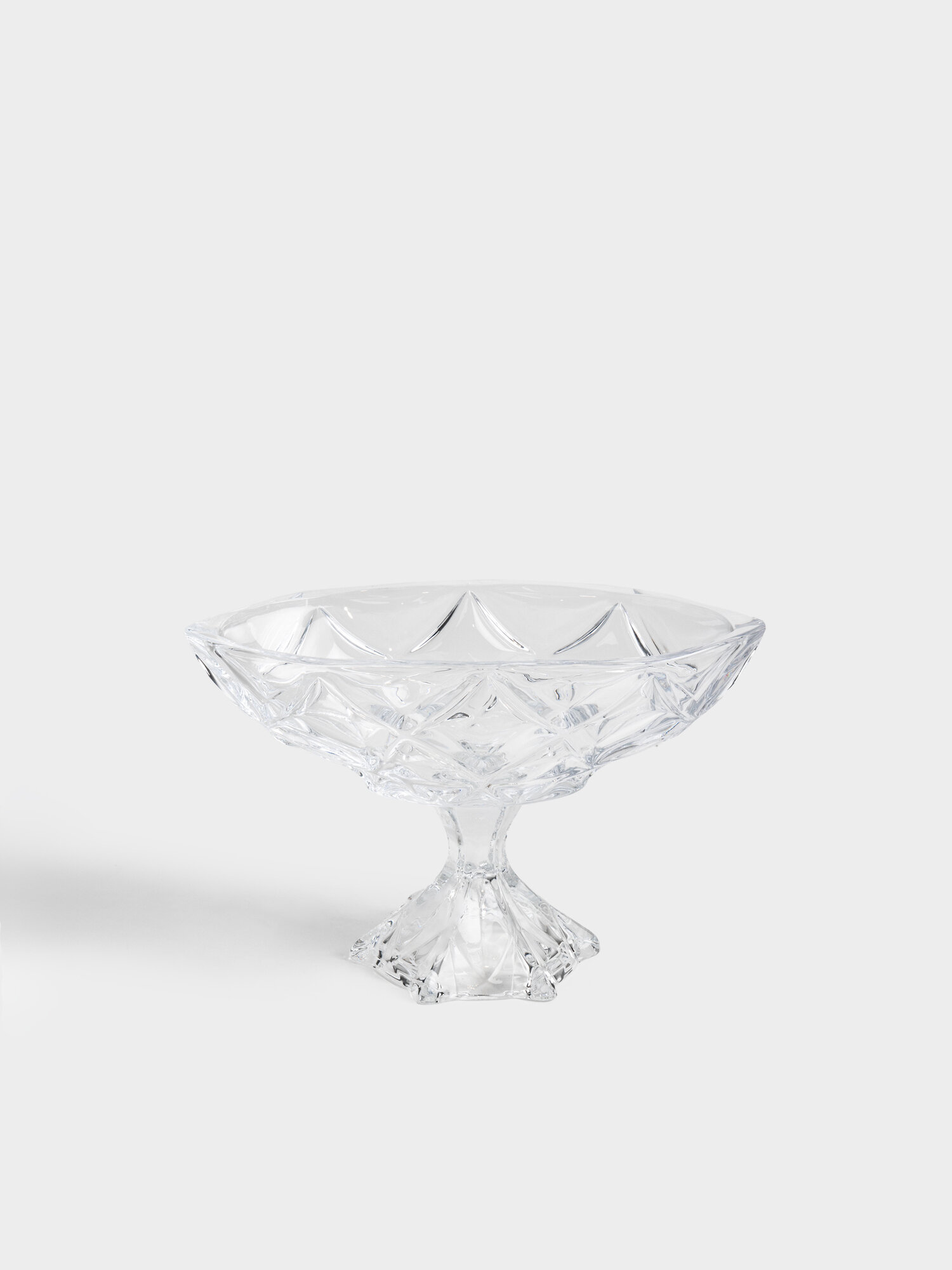 Ваза для фруктов, 35x22 см, на ножке, стекло Р, Rhomb, Kuchenland