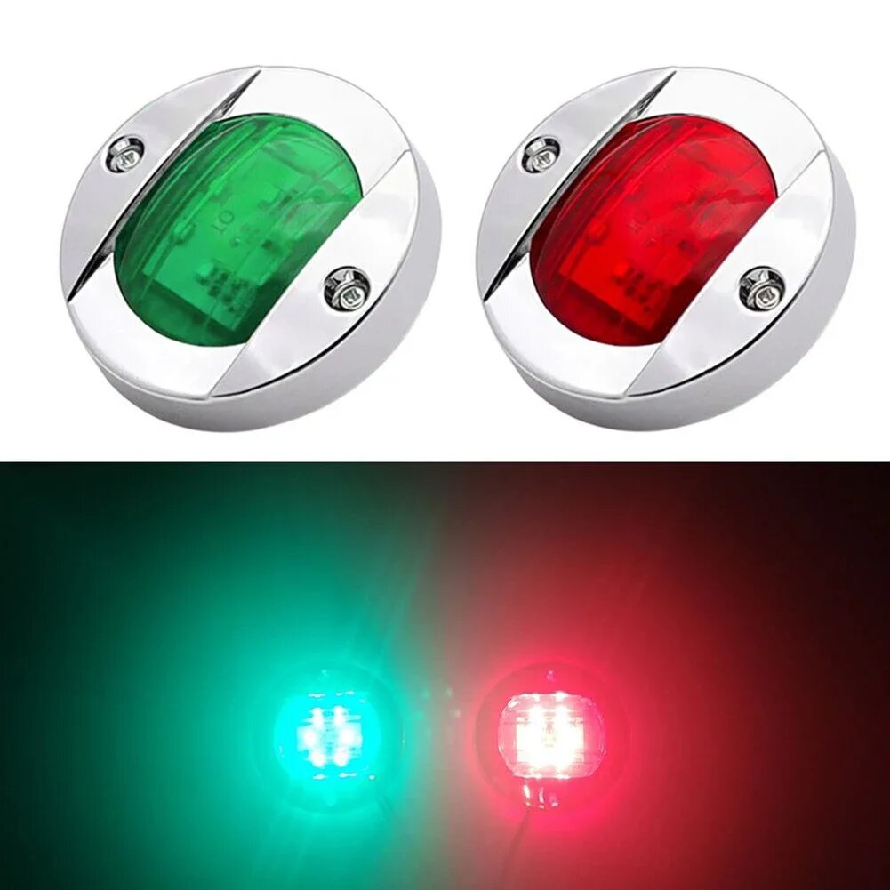 2 шт. LED навигационный фонарь лодки 12В, красный/зеленый