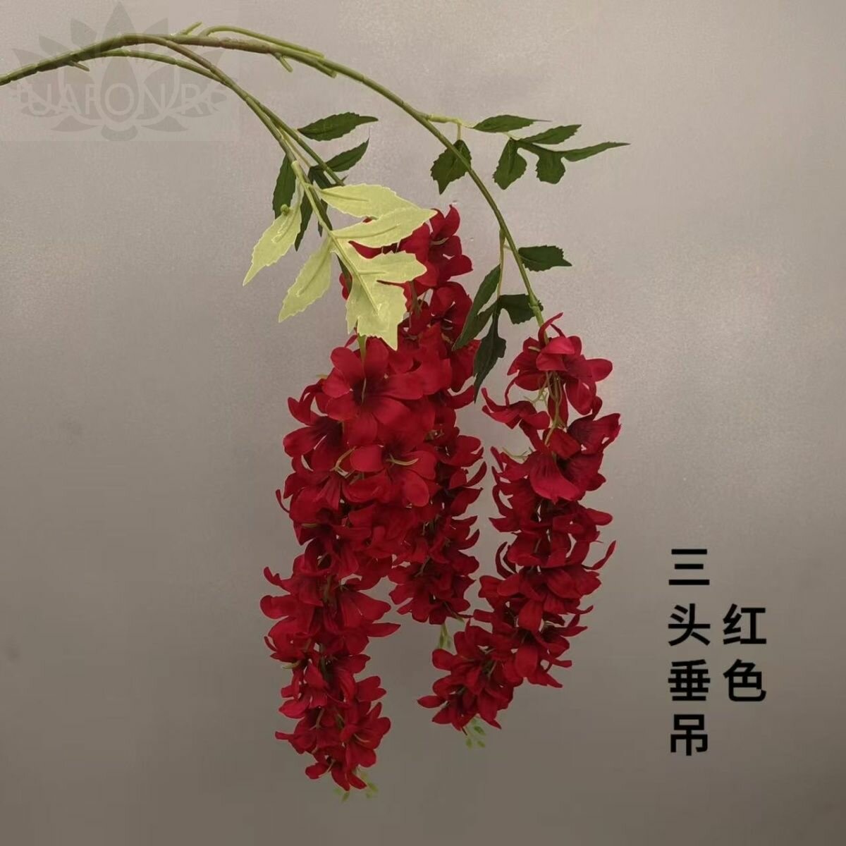 Искусственные цветы для декораторов Глициния весенняя ампельная 2шт красная фитостен флористическая ветка