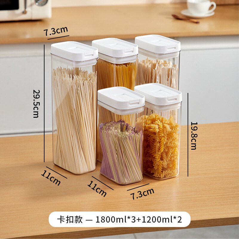 Контейнер для хранения лапши, пищевой контейнер для хранения круп, стеклянная трубка для хранения лапши, пластиковая пустая бутылка, герметичная банка.