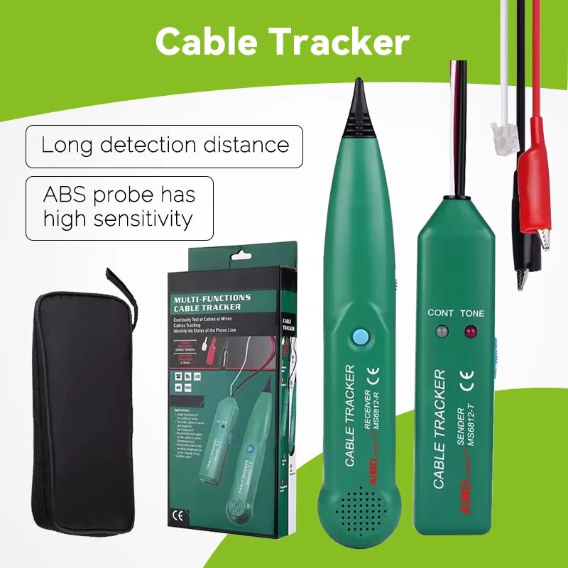 MS6812 Тестер кабельного трекера, детектор локальной сети, отслеживатель телефонных проводов, точка останова, локание, сетевой тестер, инструменты для электрика