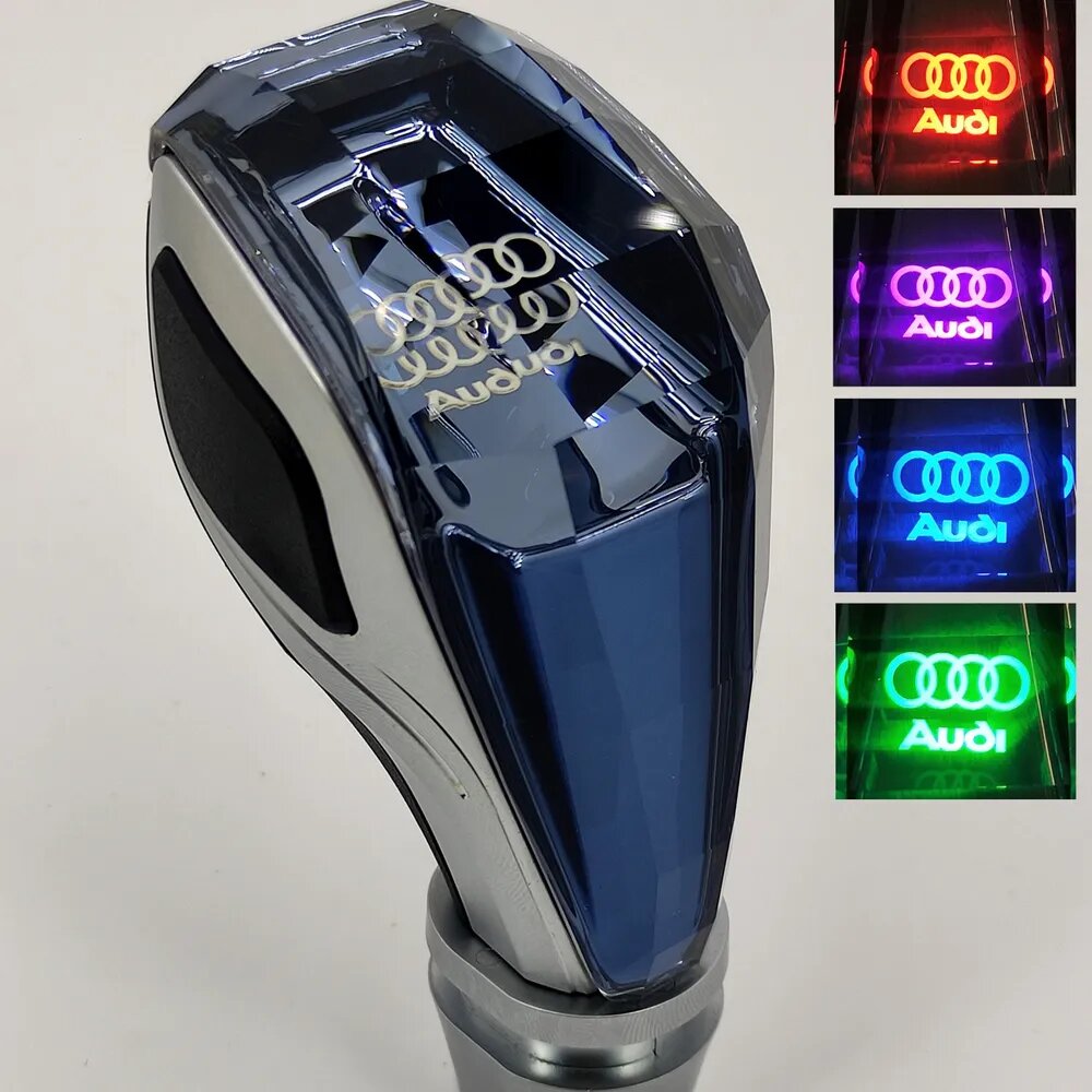 Ручка АКПП МКПП КПП переключения передач Audi с подсветкой, розовая, ABS пластик, 9.9x4.9см