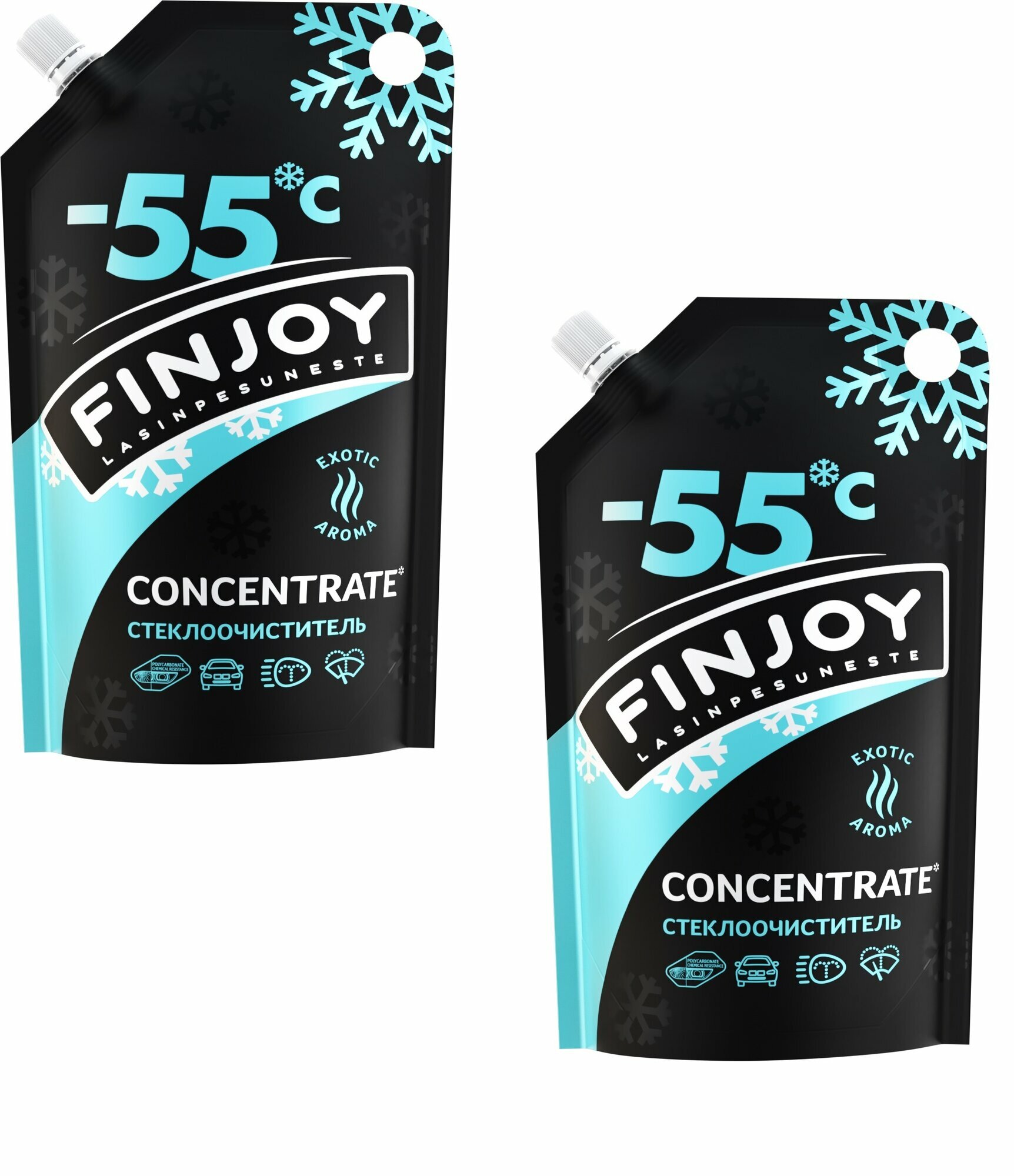 Автоочиститель Fin Joy стёкол концентрат exotic ( -55° C), 1 л дой-пак 2упаковки