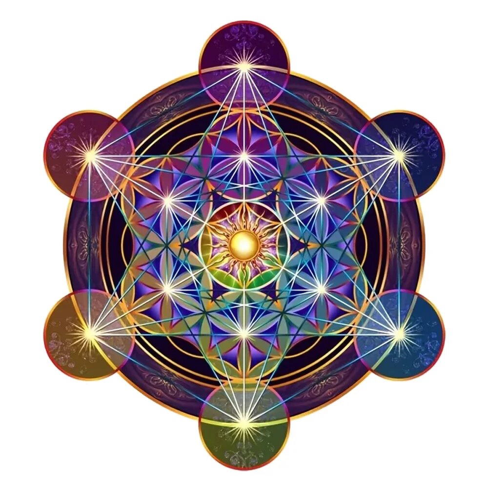 Водонепроницаемые Виниловые Наклейки «Куб Метатрон Меркаба» Самоклеящиеся Стикеры 10cm-Longest Side