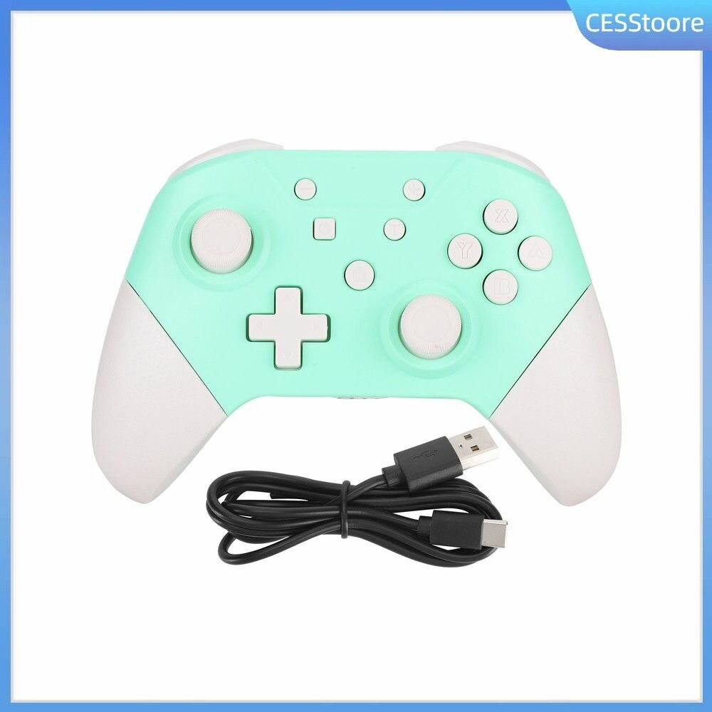 Беспроводной Bluetooth-геймпад с 3D-джойстиками и NFC для Switch Pro (зелено-белый)