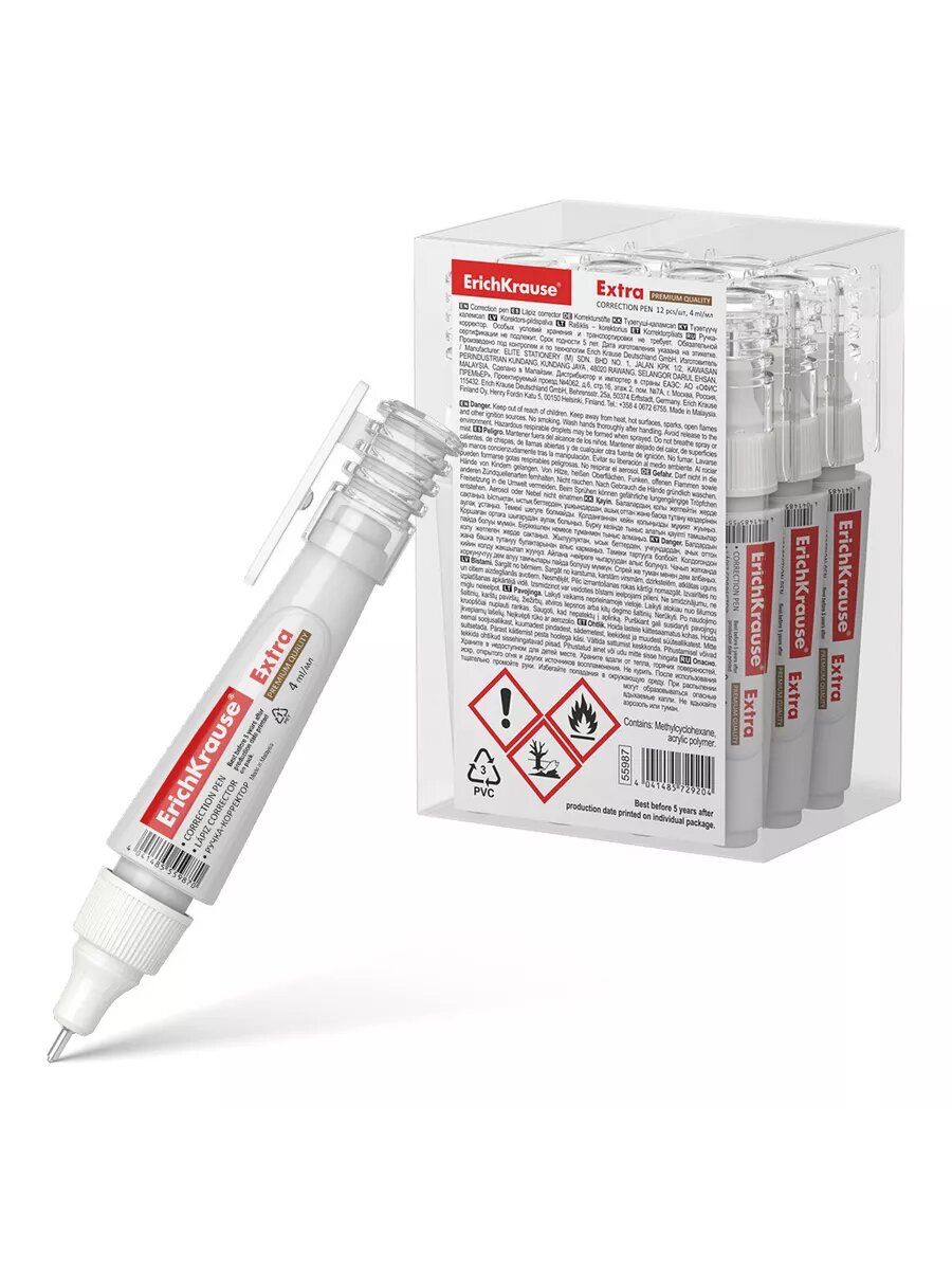 Ручка-корректор Extra, 4мл, коробка 12 шт.