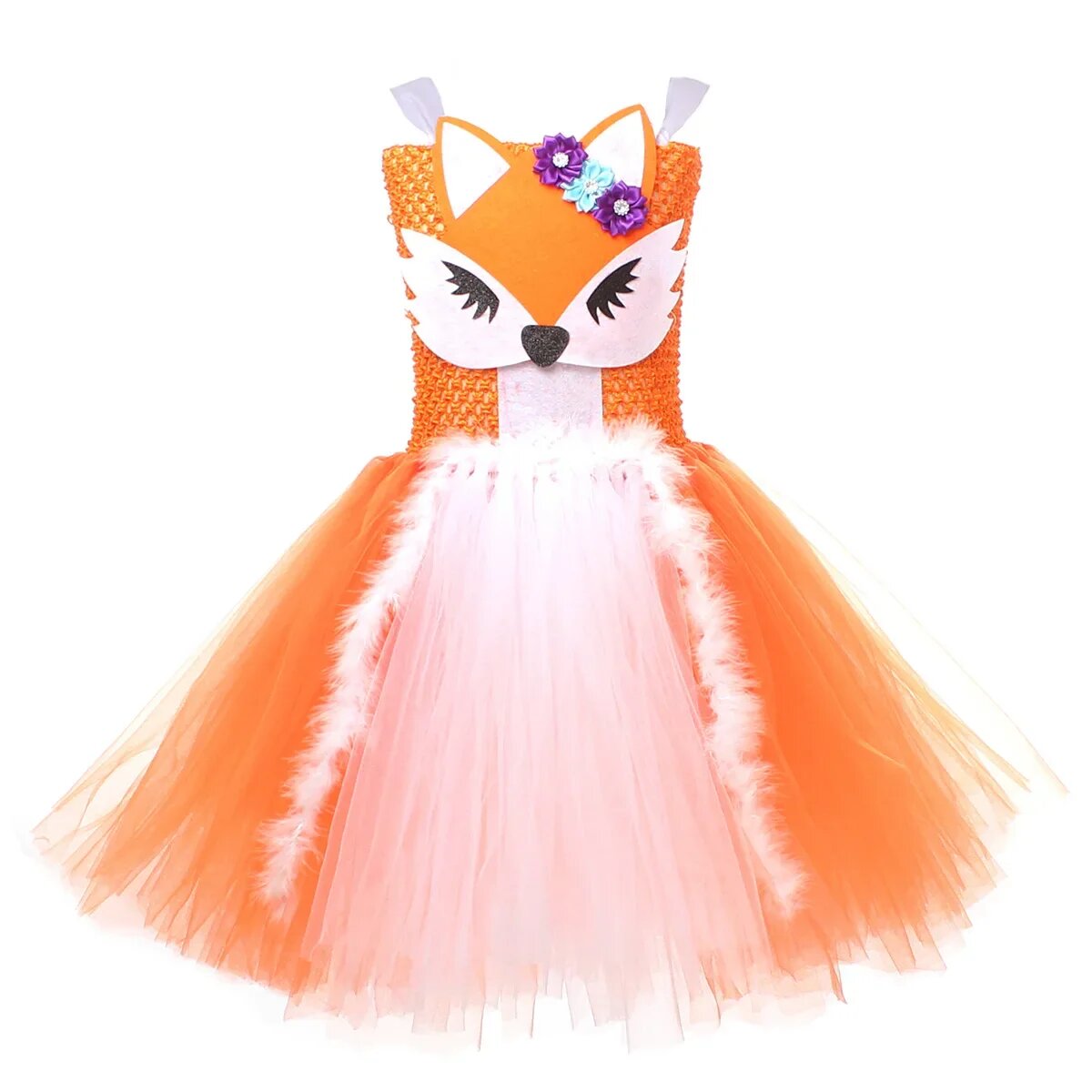 Костюм-пачка лиса оранжево-белый XL(8-9Y), B1