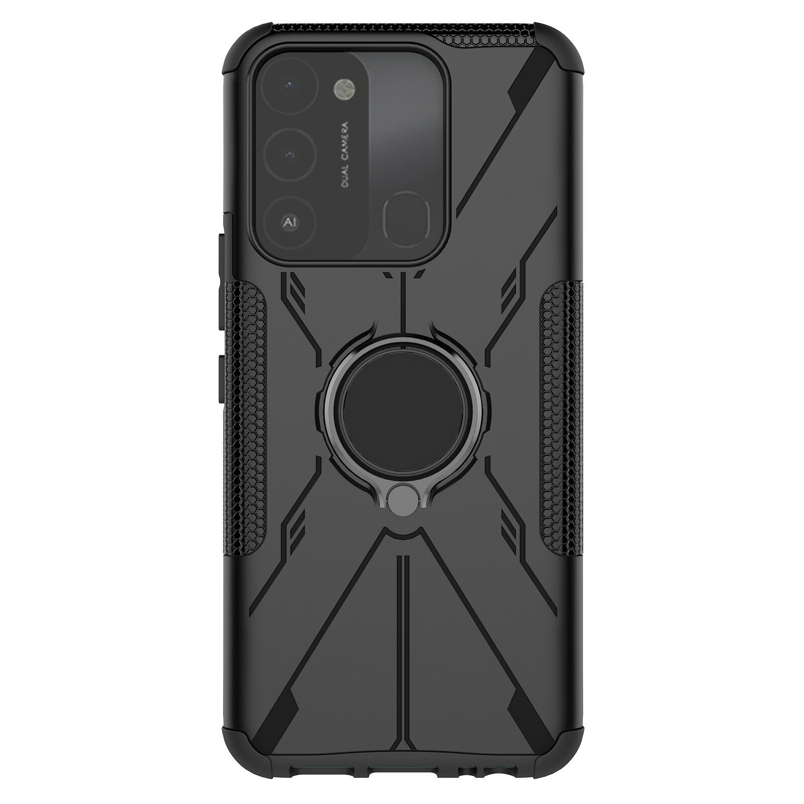 Противоударный чехол-бампер MyPads Heavy для Tecno Spark 9, Spark Go 2022, Spark 8C черный
