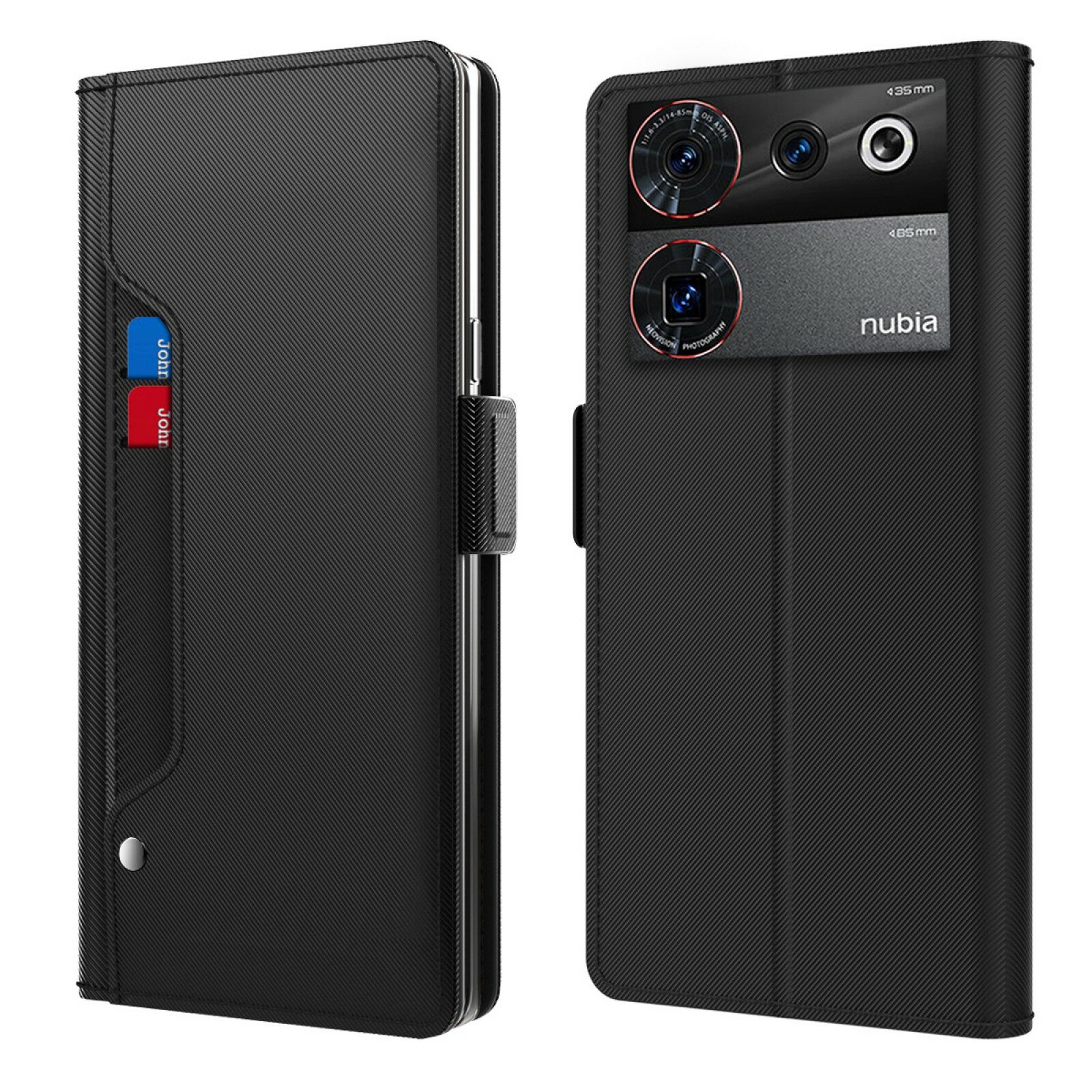Чехол книжка MyPads Impermeabile для ZTE Nubia Z50 Ultra из водоотталкивающей кожи с металлической основой, подставкой, магнитной застёжкой и визитницей