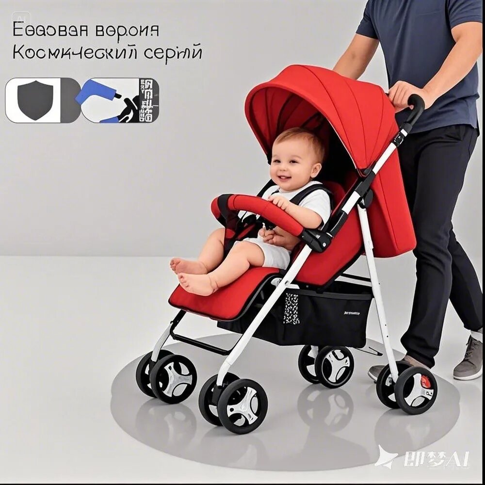 Прогулочная коляска JOVOLA Selena Lux для детей с 6 месяцев до 3 лет, всесезонная, красная