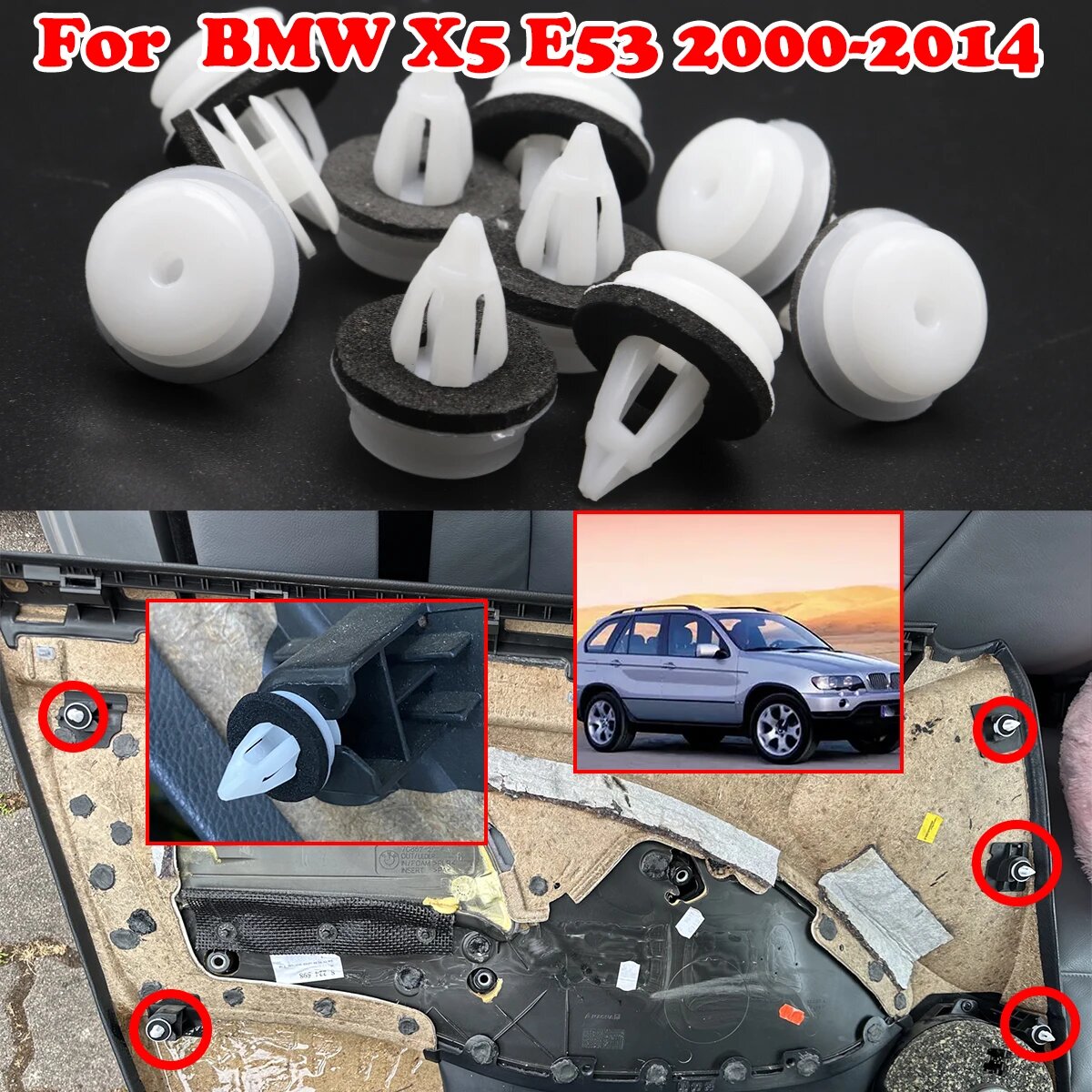 20шт. Зажимы для дверной карты BMW X5 E53 E46 F30 F31 F80