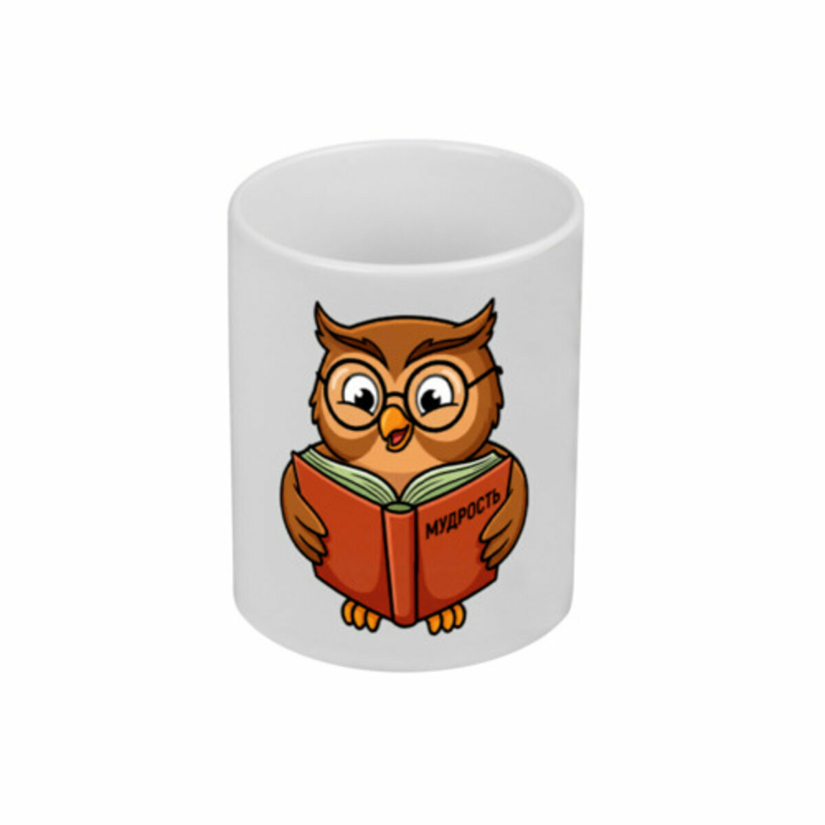 Кружка «Умная сова с книгой - мудрая совушка» (белый)