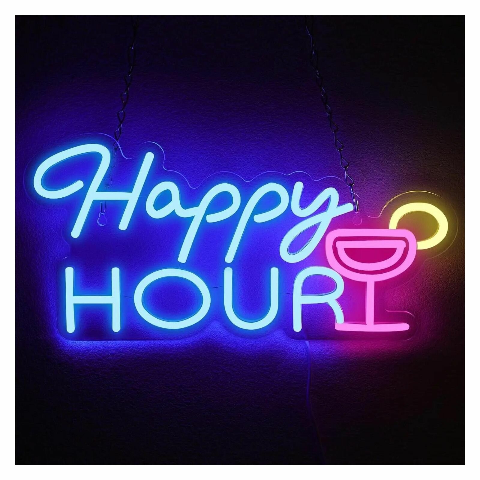 Happy Hour Декор Неоновой Вывески USB 40,59смx19,81см