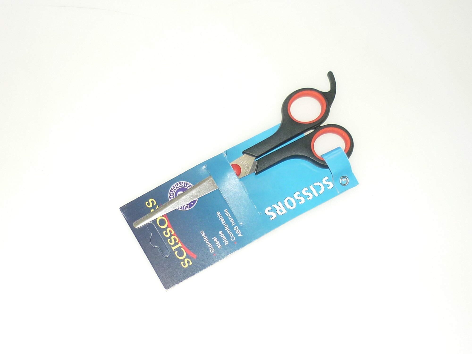 Канцелярские ножницы SCISSORS 7.5, прямые, двусторонняя заточка, чёрные, из нержавеющей стали