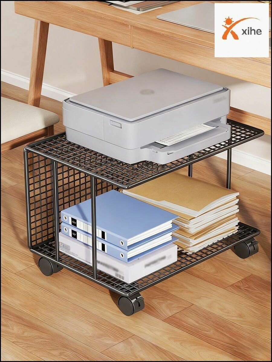 Напольная подставка для принтера Тумба под принтер стеллаж в стиле лофт с металлическим каркасом подходит для использования дома и в офисе