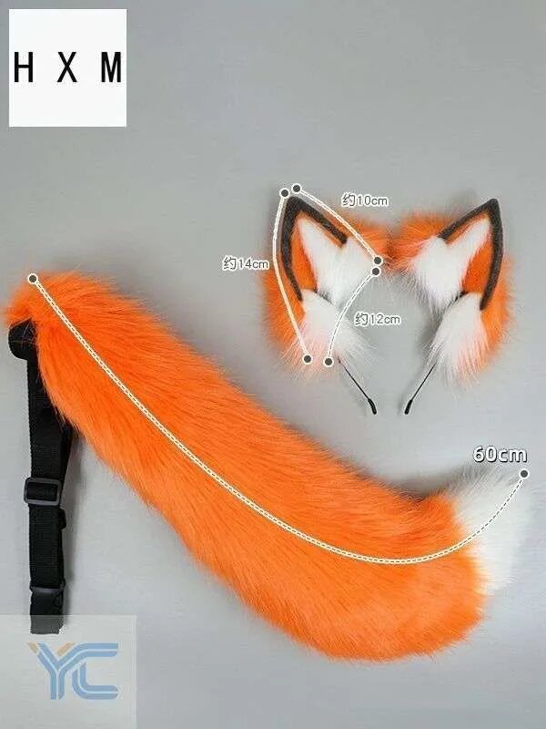 Уши для косплея в стиле комиксов, управляемые головой, лисьи уши и хвост