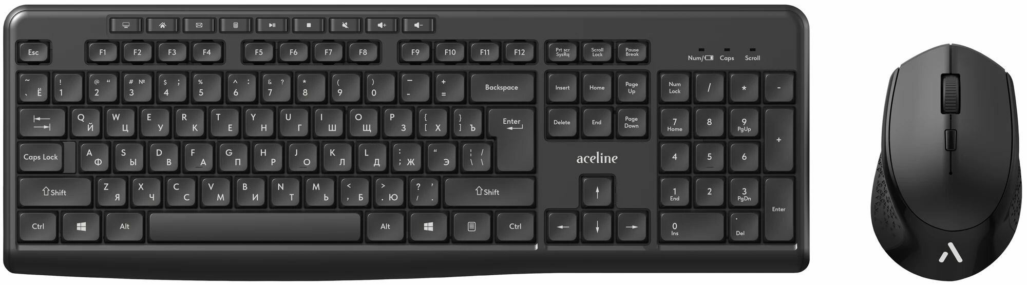 Клавиатура+мышь беспроводная Aceline ST-706 черный