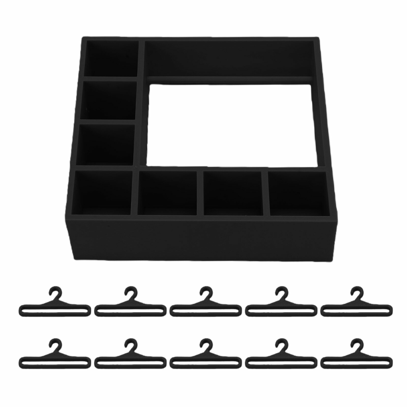 Шкаф Для Кукольной Одежды Шкаф с 10 Вешалками Аксессуары для Кукол Витрина Фигурки Шкаф Для Хранения Одежды Черный