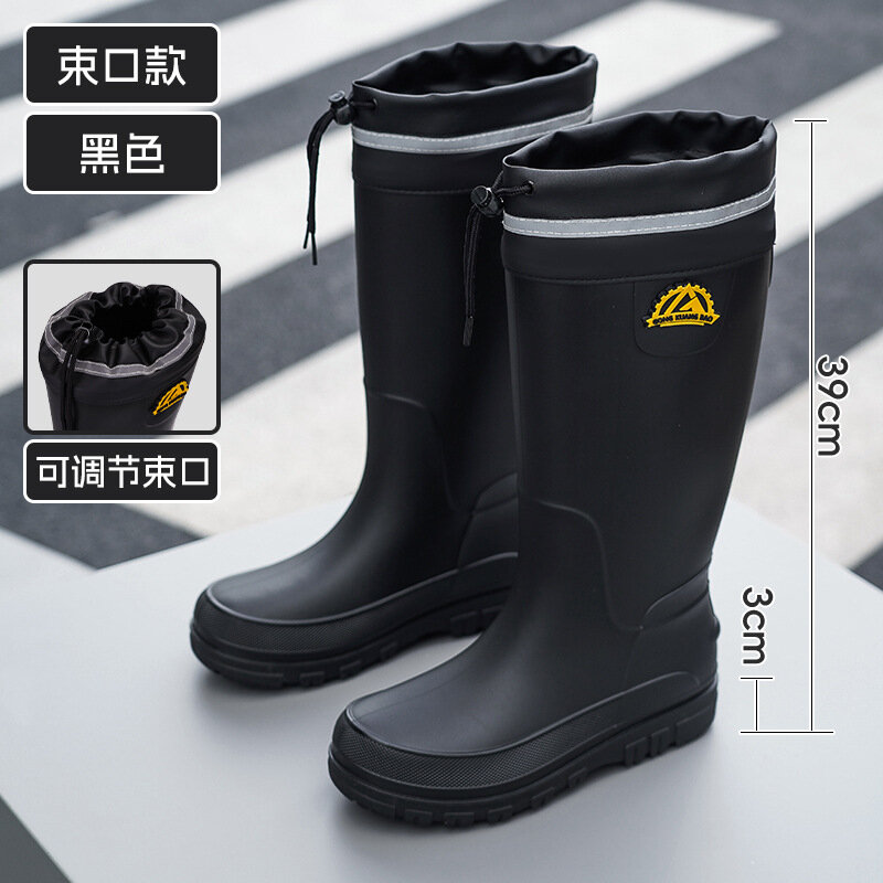 Мужские высокие резиновые сапоги, нескользящие водонепроницаемые сапоги, водонепроницаемая обувь, износостойкие резиновые сапоги для взрослых, резиновые туфли для рыбалки и прогулок по пляжу. Размер обуви. EU:44