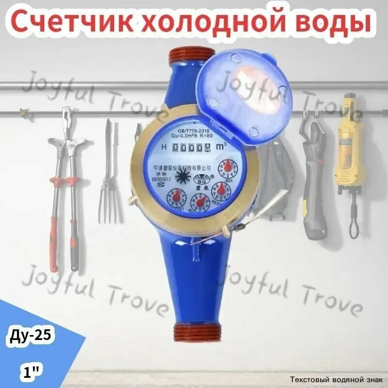 Счетчик Декаст Ду-25 крыльчатый 1 ", мокроходный с глицерином, для холодной воды, Общая длина 225 мм