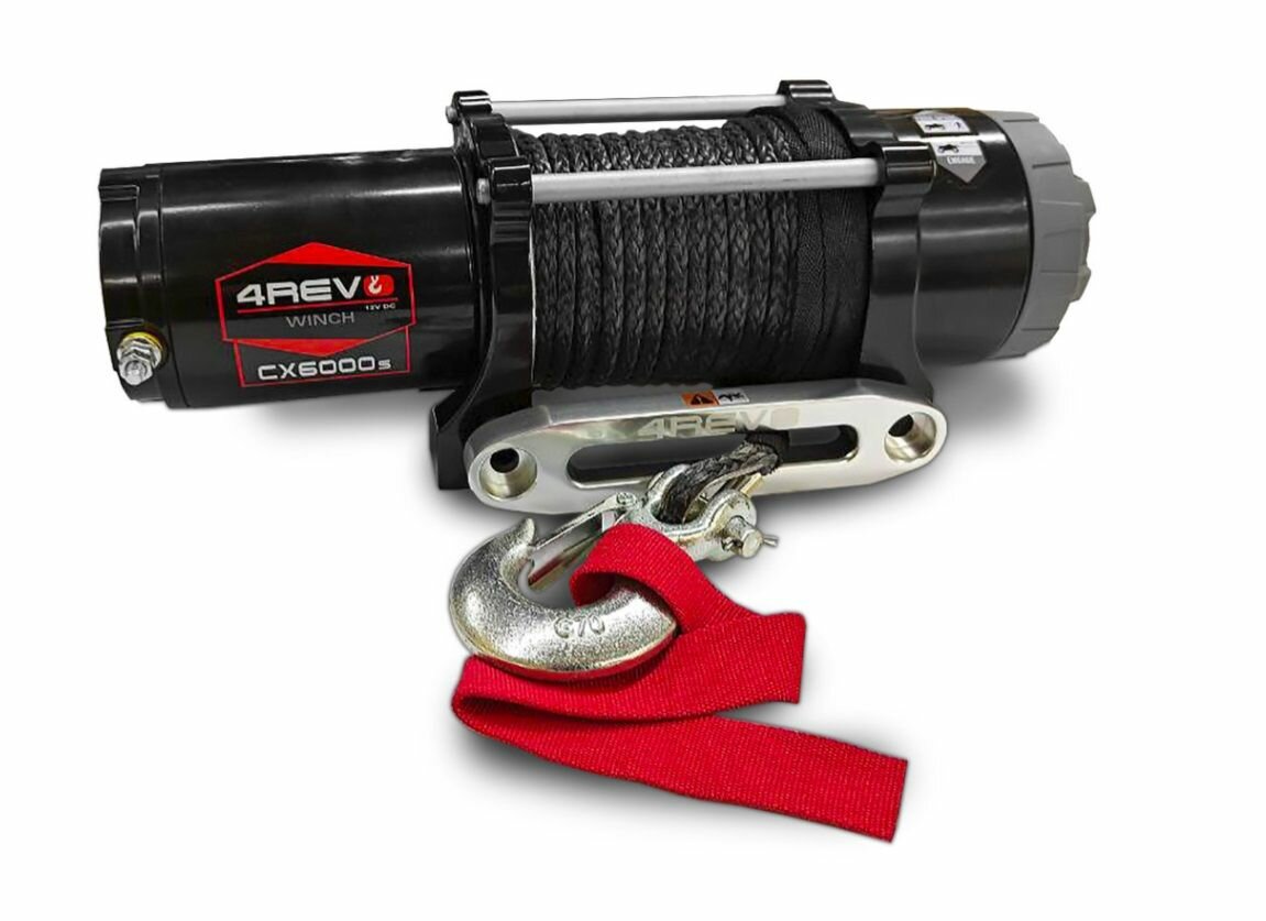Лебедка электрическая 4REVO CX-6000S синтетический трос, 4R-W0604B