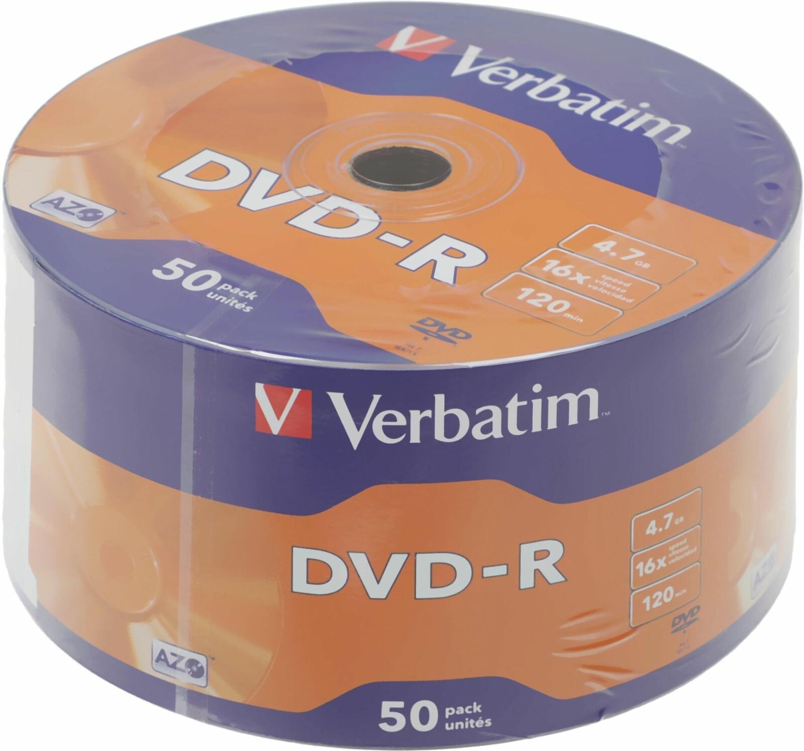 Диск DVD-R VERBATIM 4,7 Gb, 16х Bulk 50 шт, оптические (43788)