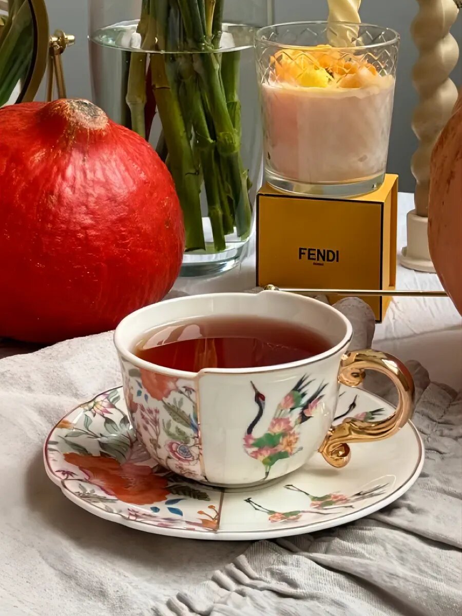 Чайная пара набор кружка и блюдце Pinterest