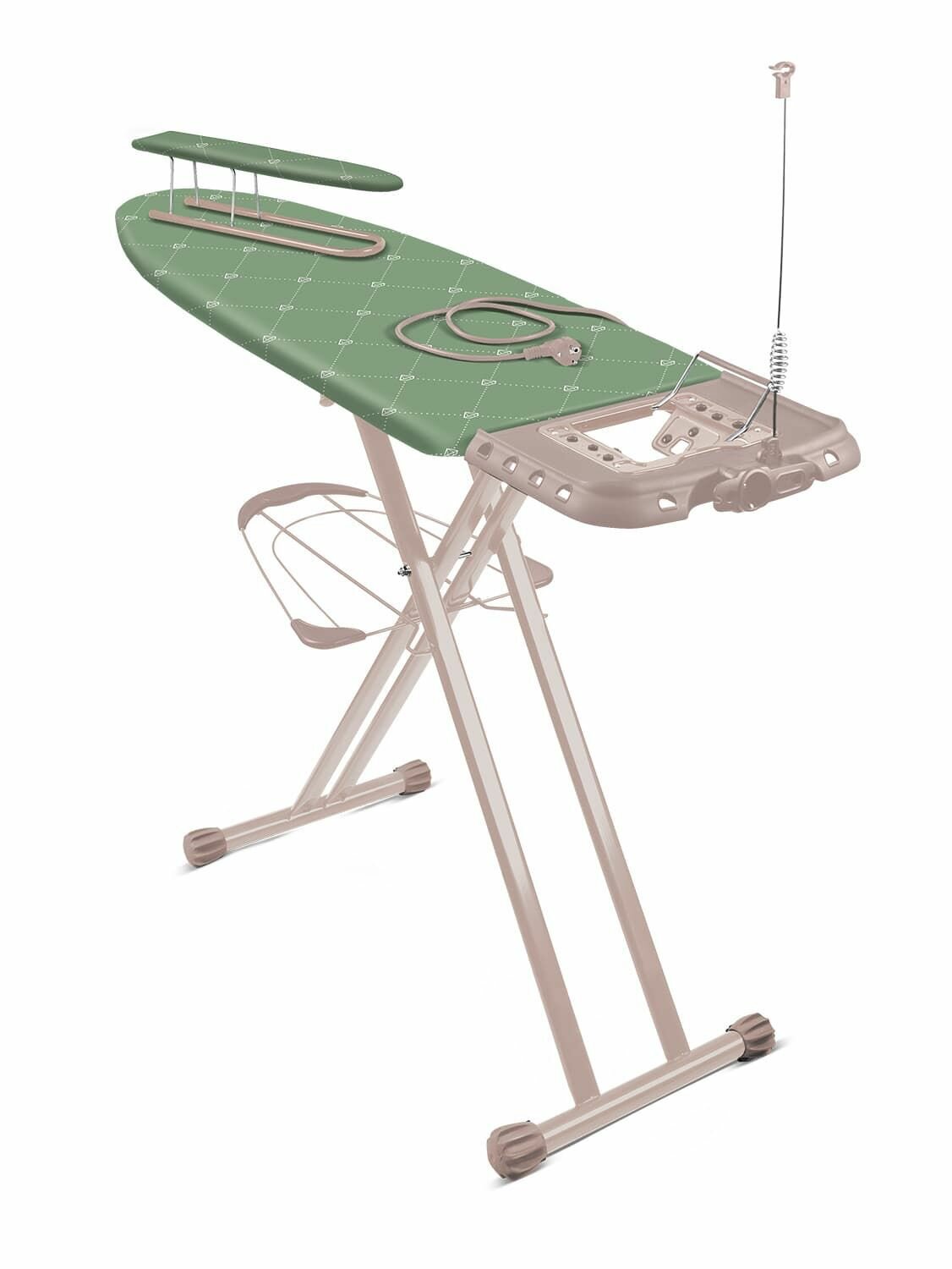 Гладильная доска Haushalt Sophy 1235х460 мм с тефлоновым чехлом, полкой и розеткой