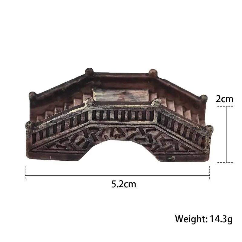 Миниатюрный мостик из смолы, Коричневый, 1pcs