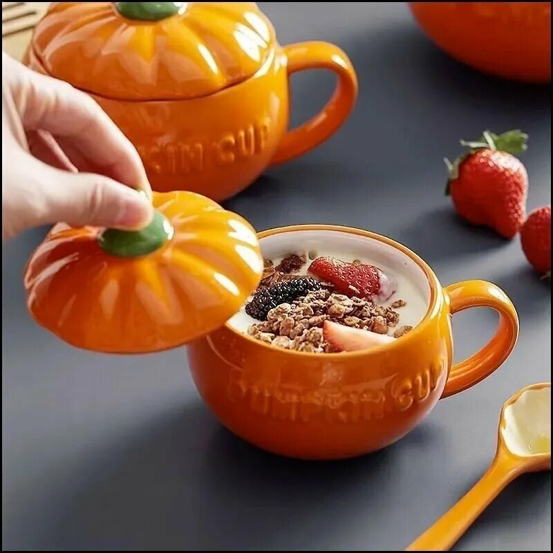 Миска тыква оранжевый, белый, 3 шт