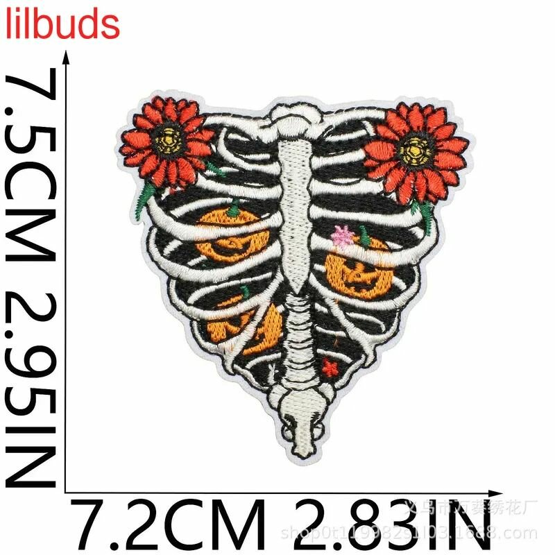 1 нашивка с черепом, романтическая роза, украшение для одежды