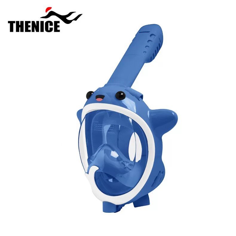Дайвинг-маска KF-5 с китом для детей темно-голубой с водяным эффектом