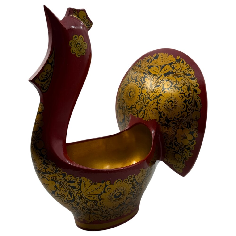 Хохломская роспись Сухарница "Глухарь", дерево, роспись, лак, 1990-2000 гг, г. Семенов, Россия