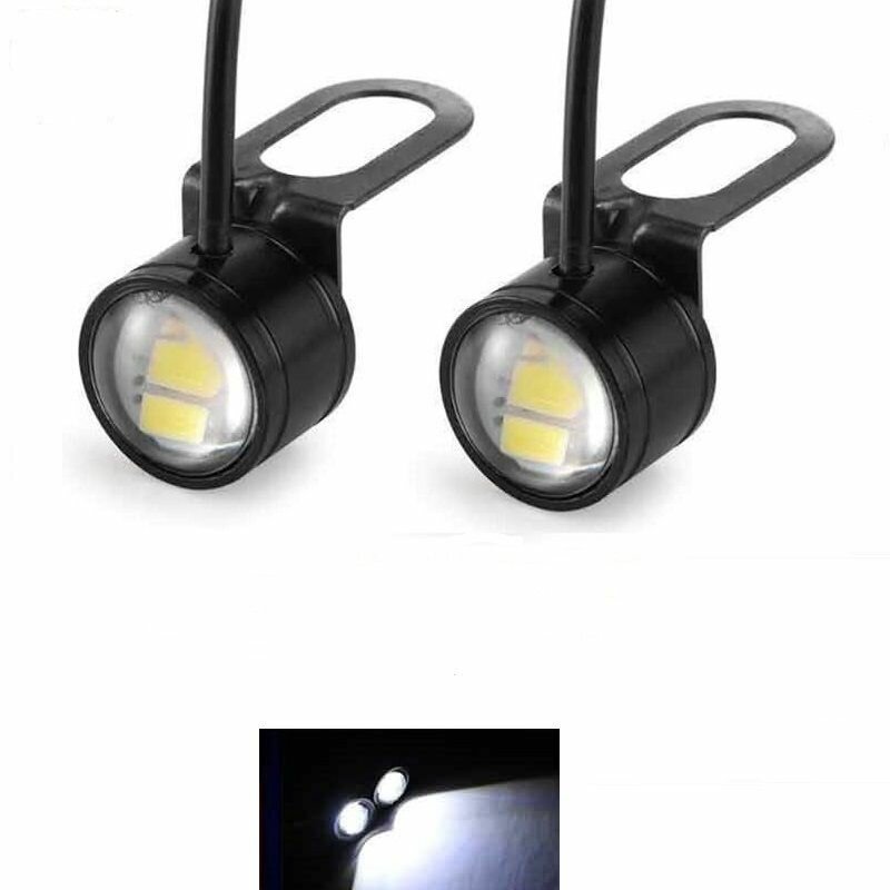 LED лампы орлиный глаз 2 шт, белый 6000–6500K, 12 В, диаметр 20 мм — для ДХО, габаритов, стоп‑сигнала и подсветки