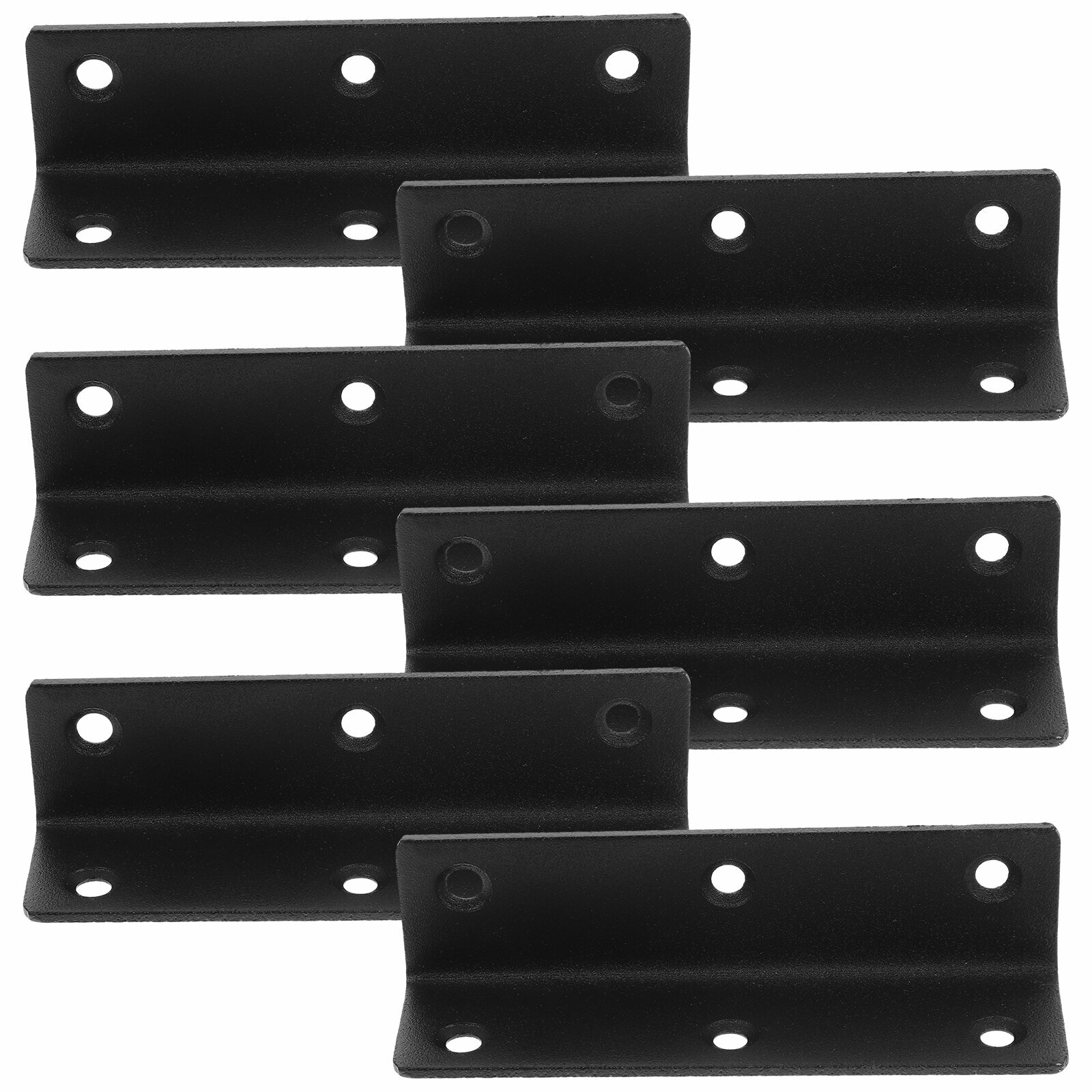 Чёрные металлические уголки для мебели из нержавеющей стали, набор 6 шт