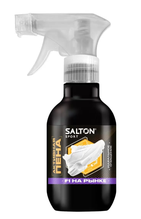 Пена Salton Sport Активная White Express для очищения белой обуви, подошв и рант кастом, 200мл