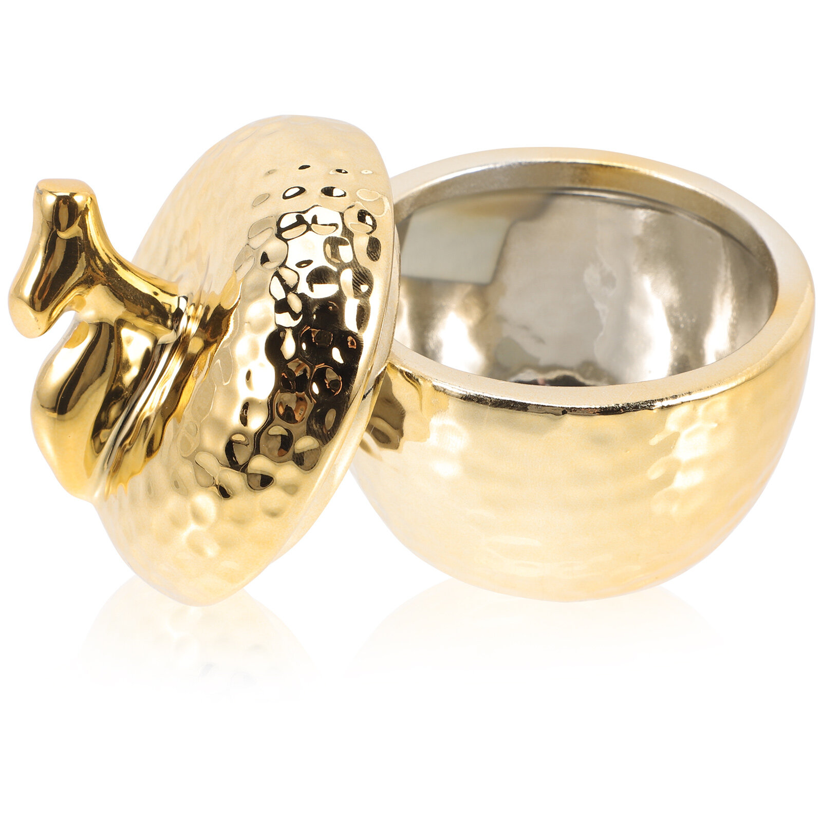 Керамическая гальванизированная коробка для хранения, баночка для конфет, баночка для духов, декоративная подарочная коробка для украшений (Золотое яблоко - маленькая)