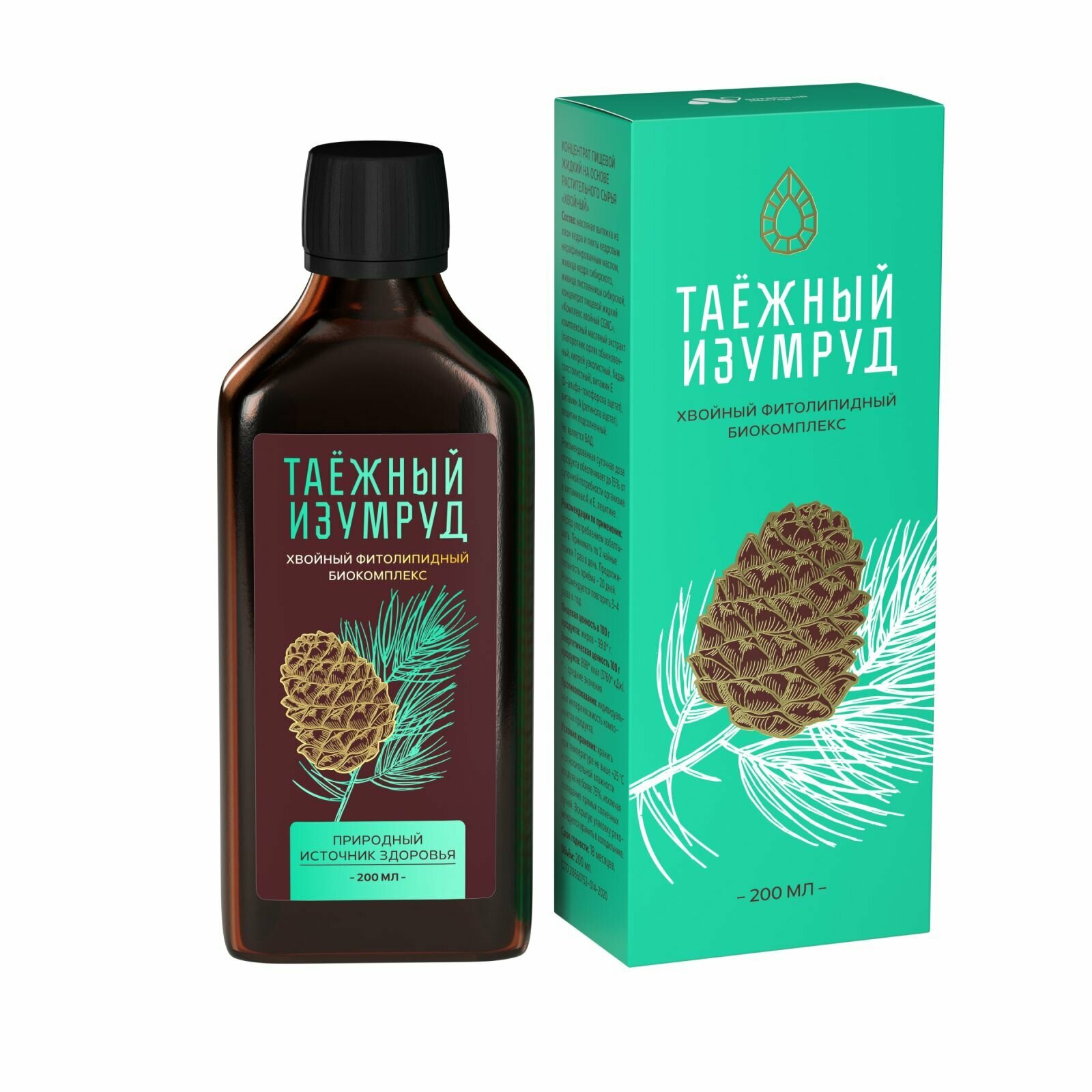 БАД Алтайский Нектар Таежный изумруд хвойный фитолипидный биокомплекс , 200 мл 2046