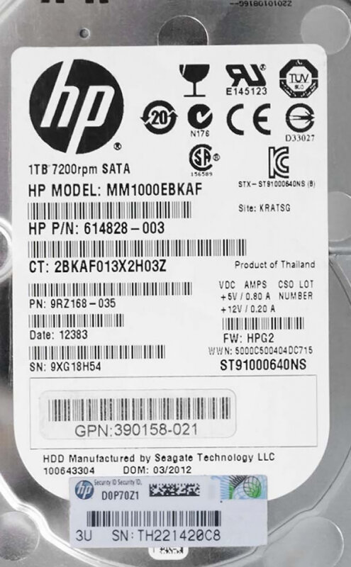 Жесткий диск HP MM1000EBKAF 1Tb SATAII 2,5" HDD