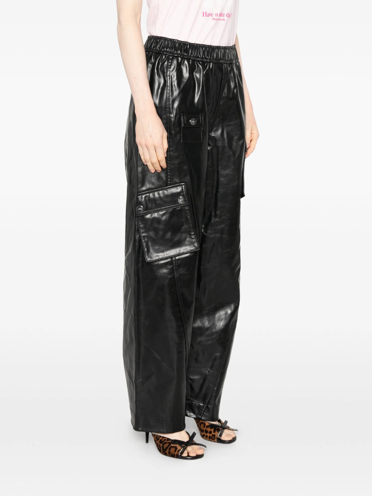 Брюки GANNI Cargo trousers, размер 42, black/black — фото 1