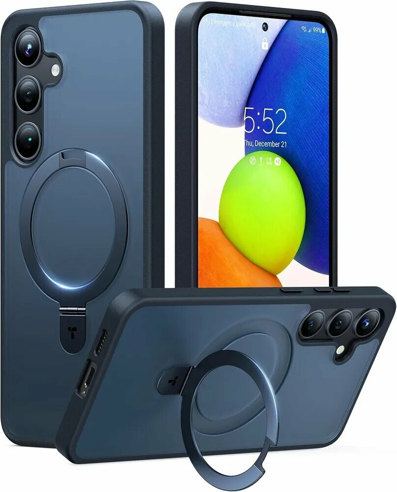 TORRAS Магнитный стенд Samsung Galaxy S24 Plus 6.7"Ударопрочный тонкий защитный чехол для S24+, прозрачный черный