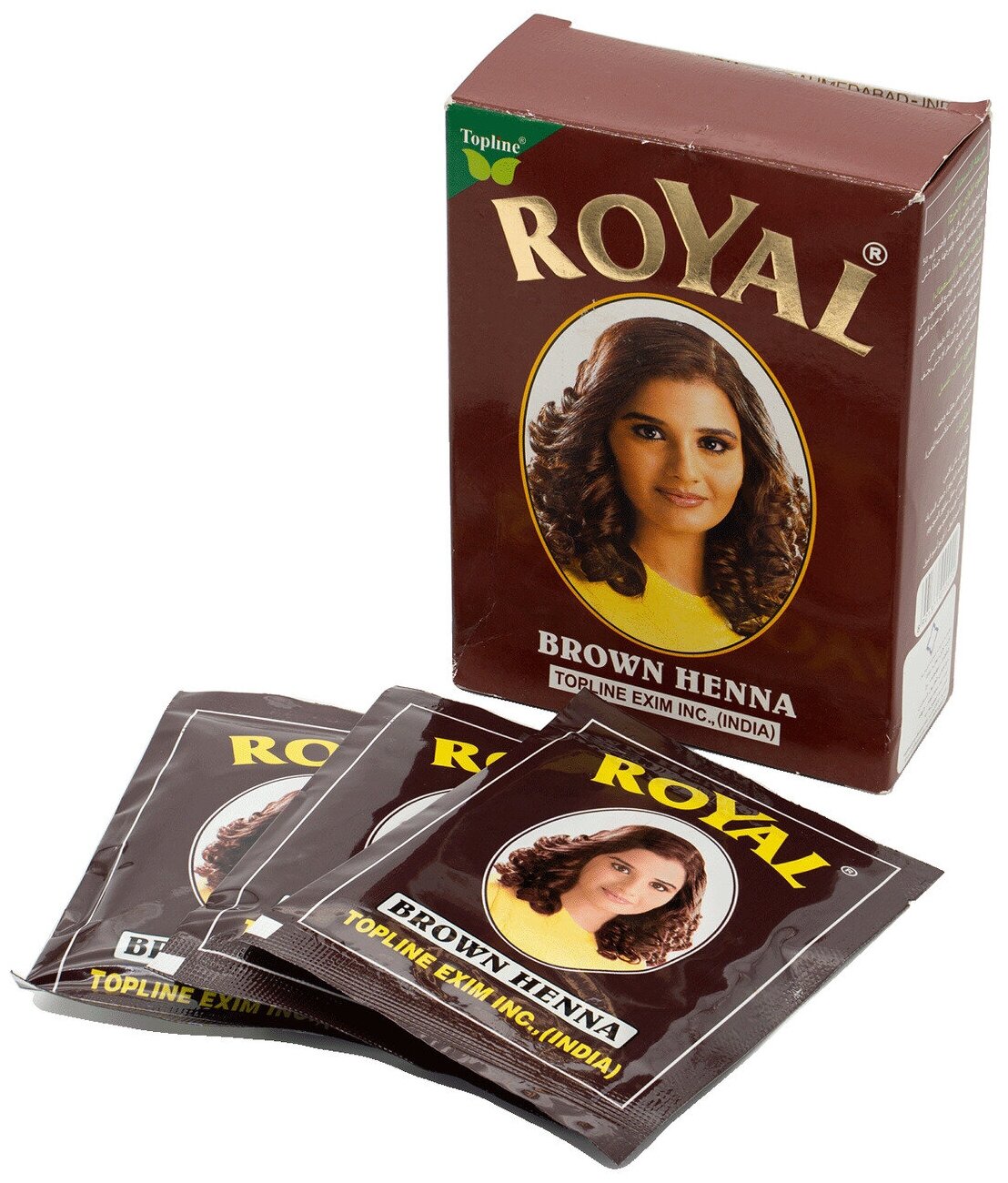 Хна Royal Brown Henna / Коричневая хна, 6 пакетиков по 10 гр Topline
