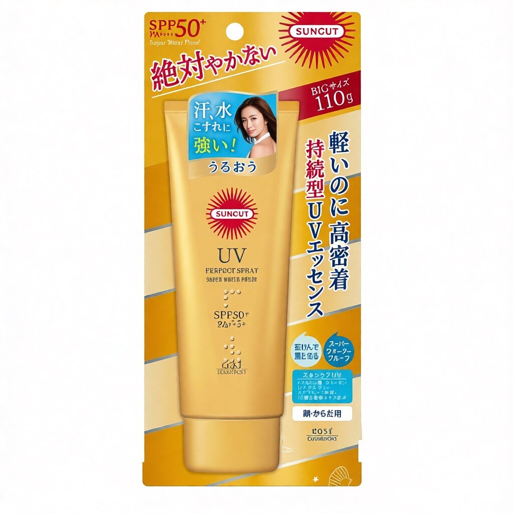 Эссенция солнцезащитная KOSE Suncut суперводостойкая для лица и тела, SPF 50+, 120 г