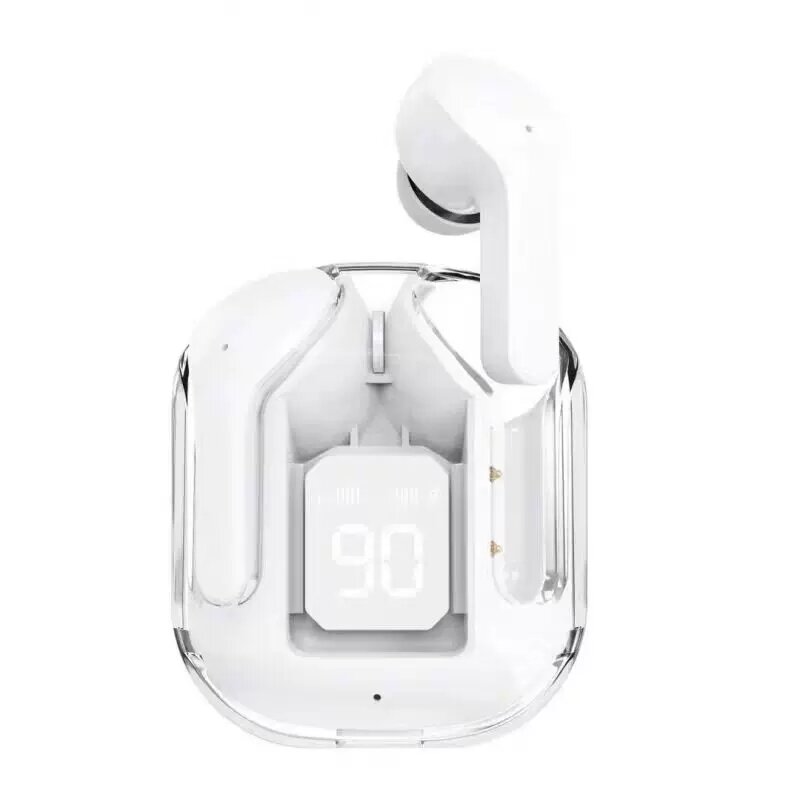 Air31 беспроводные наушники TWS Bluetooth 5.3 с прозрачным кейсом белый для спорта и игр