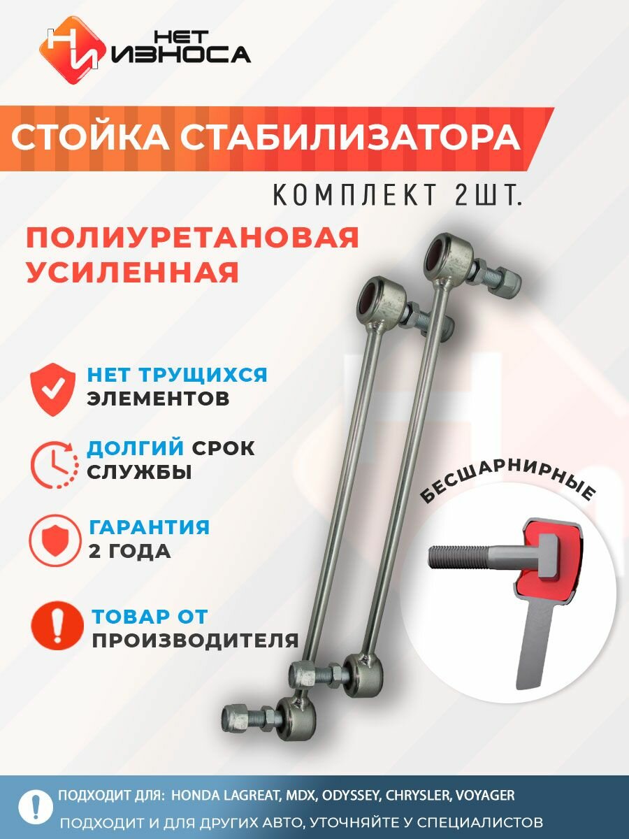 Стойки стабилизатора полиуретановые усиленные NL073 (комплект 2 шт) Honda Lagreat, MDX, Odyssey, Chrysler, Voyager, Chevrolet Aveo, Citroen C5, Opel Zafira