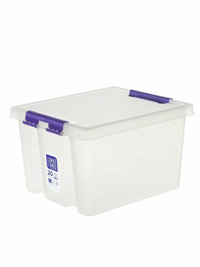 Контейнер ROX BOX с крышкой и клипсами "20" серия HOME, прозрачный