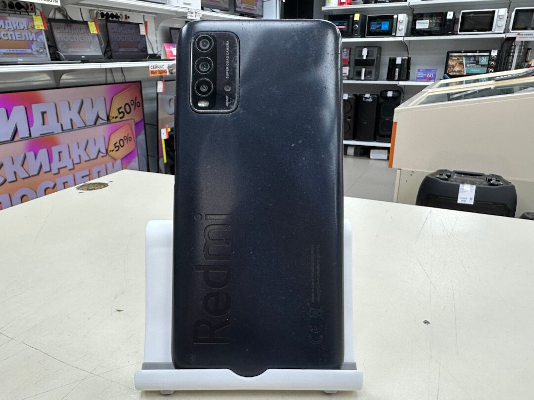 Смартфон Xiaomi Redmi 9T 4/128 ГБ RU, Dual nano SIM, серый карбон, Б/У, Уценка