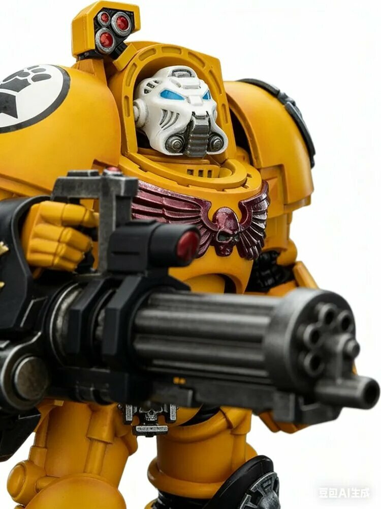 Подвижная фигурка JOYTOY Warhammer 40K 1/18 Action Figures Imperial Fists Terminator 3 with Power Fist and Assault Cannon Model Toy Gift Free Shipping