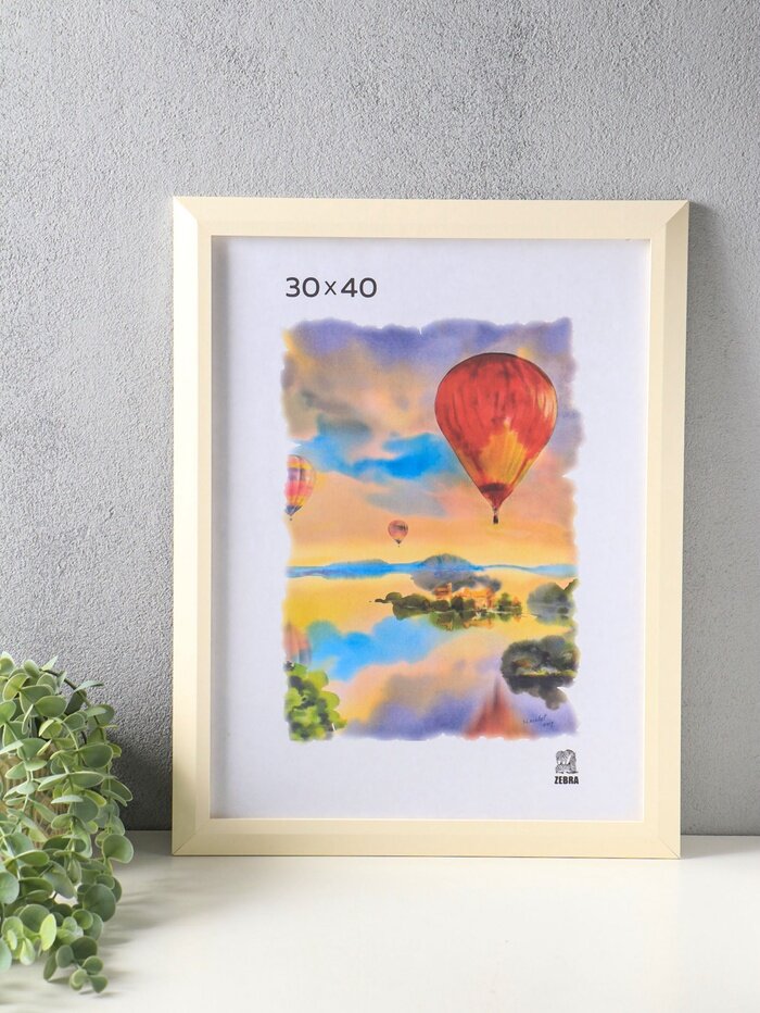 Фоторамка для фото 30×40 см, TEMO, мдф, (пластиковый экран), слоновая кость
