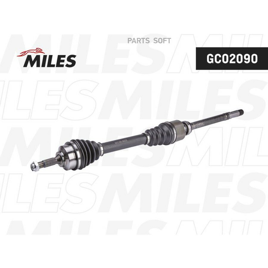 MILES GC02090 Привод в сборе прав. PEUGEOT 206 (98-12) 1.1i/1.4i/1.6i/1.4 HDi ()